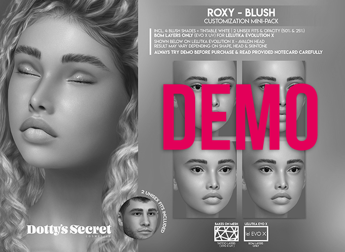 Second Life Marketplace - Dotty's Secret - Roxy - Blush Mini-Pack ...